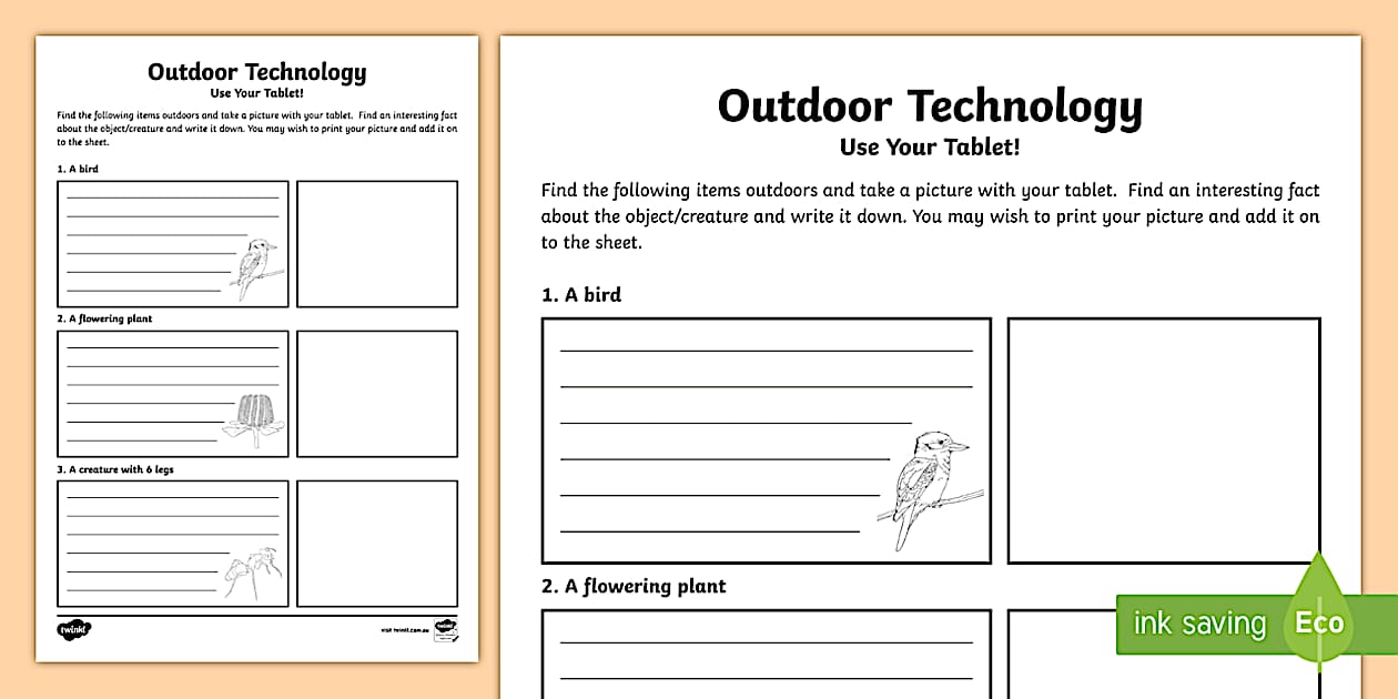 Outdoor Technology Worksheet (teacher made) - Twinkl