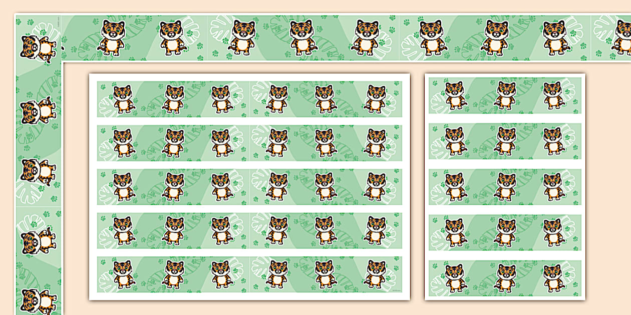 Tiger Display Borders (teacher made) - Twinkl