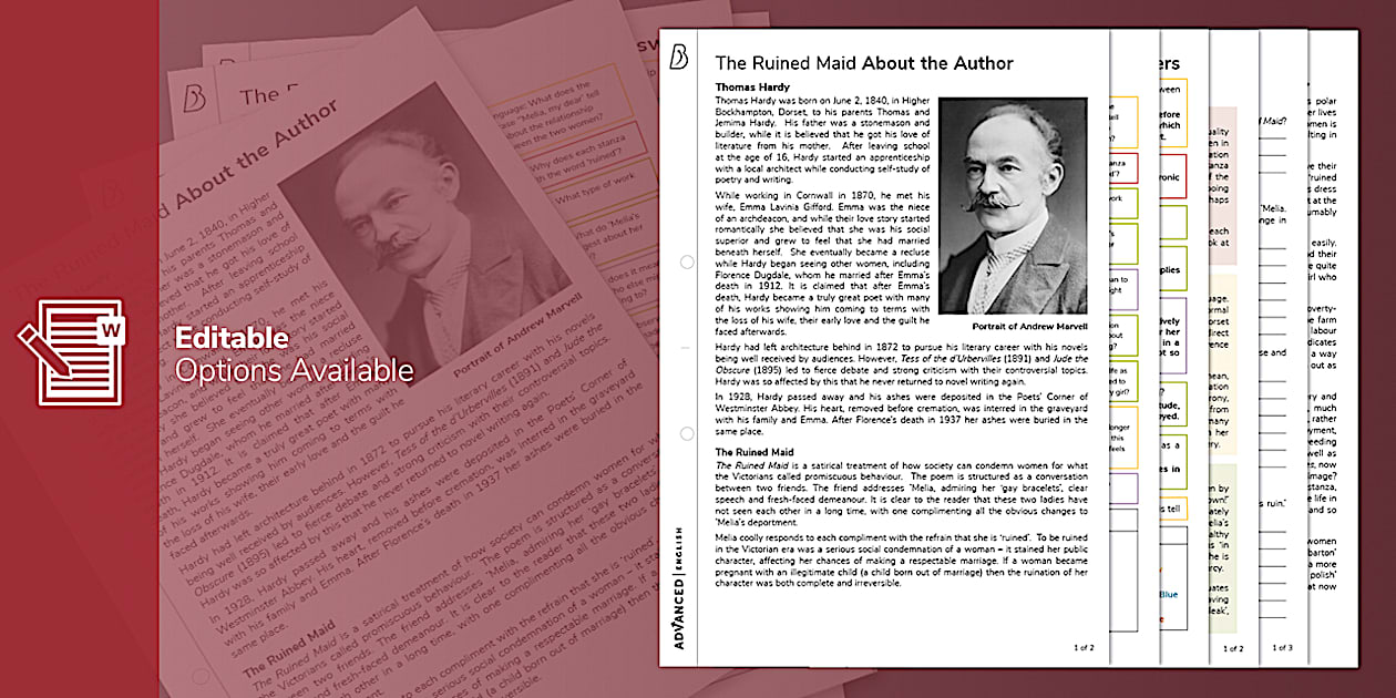 A Level Pre-1900 Poetry Revision Guide: The Ruined Maid