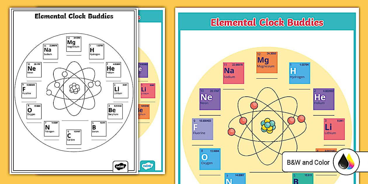 Partner Up Elemental Clock Buddy Poster for 6th-8th Grade