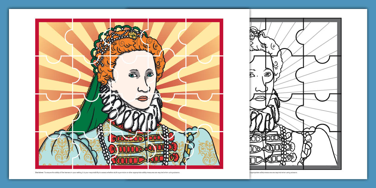Queen Elizabeth I Jigsaw Puzzle (Teacher-Made) - Twinkl
