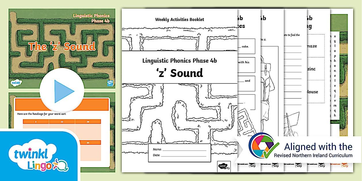 Linguistic Phonics Phase 4b 'z' Sound Weekly Activities Pack