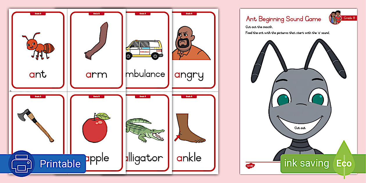 Gr. R Phonics Printable Game: A Sound (teacher made)