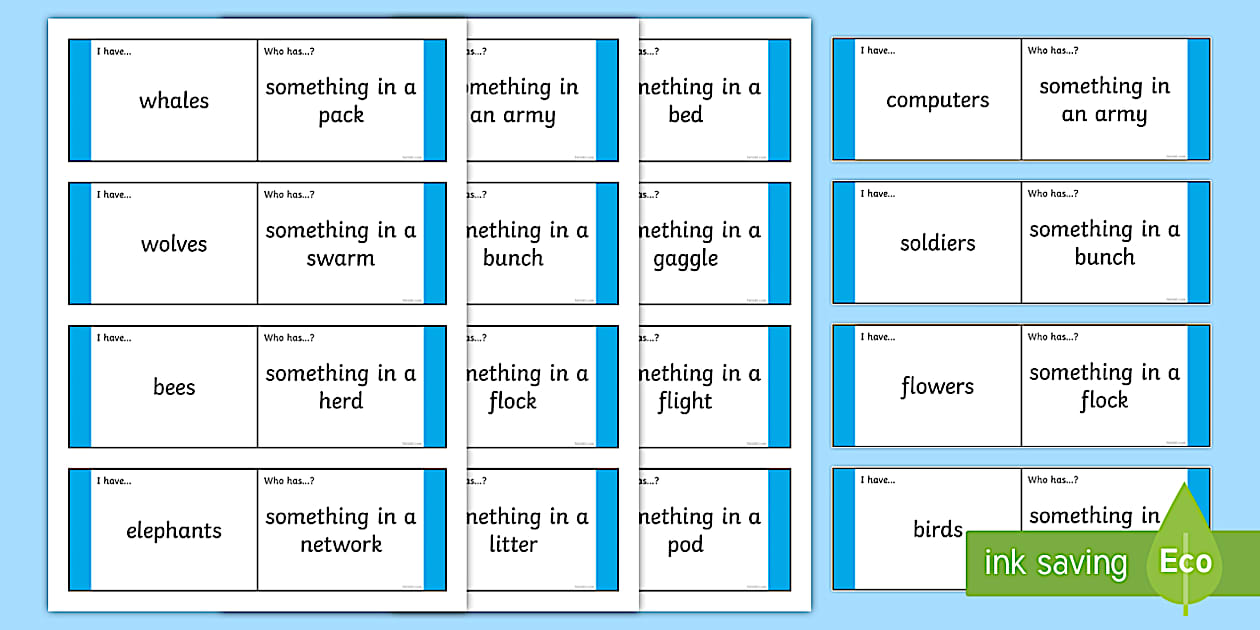 Collective Nouns Loop Cards (teacher made) - Twinkl