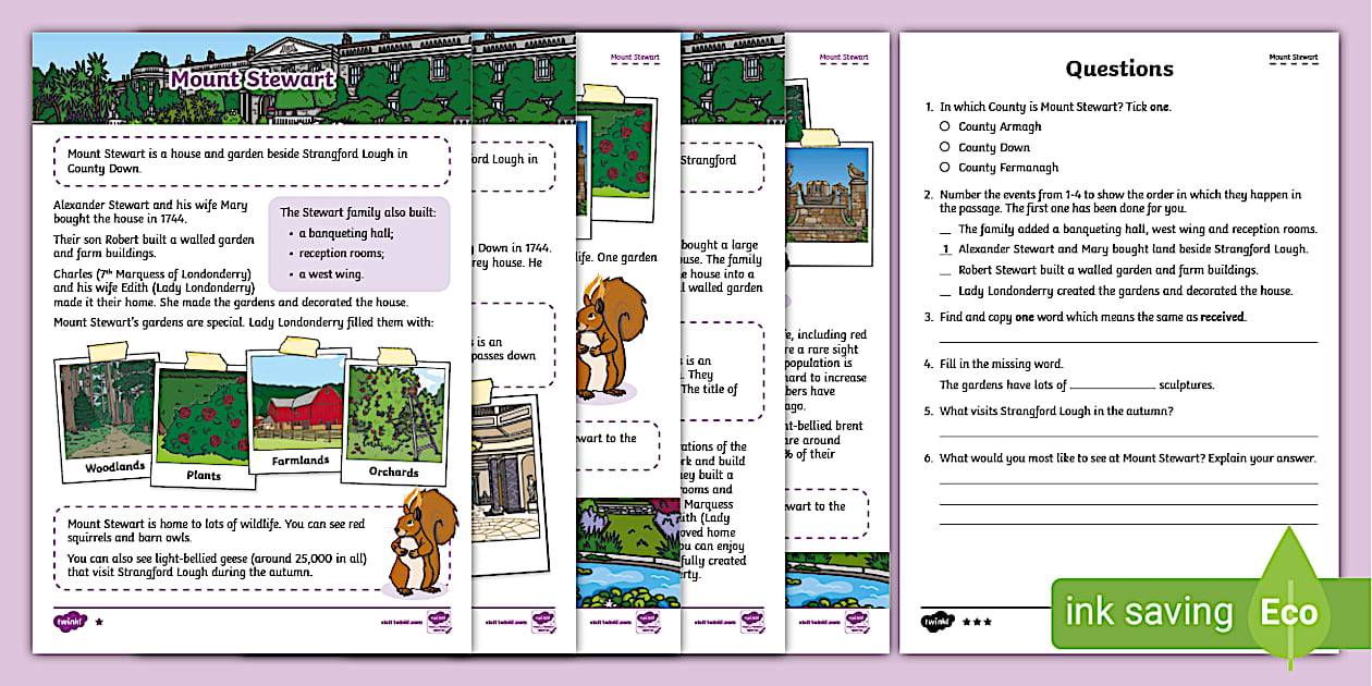 Mount Stewart Differentiated Reading Comprehension - Twinkl