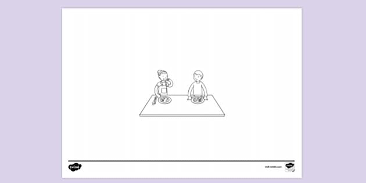 Child Eating with Fingers Colouring | Colouring Sheets