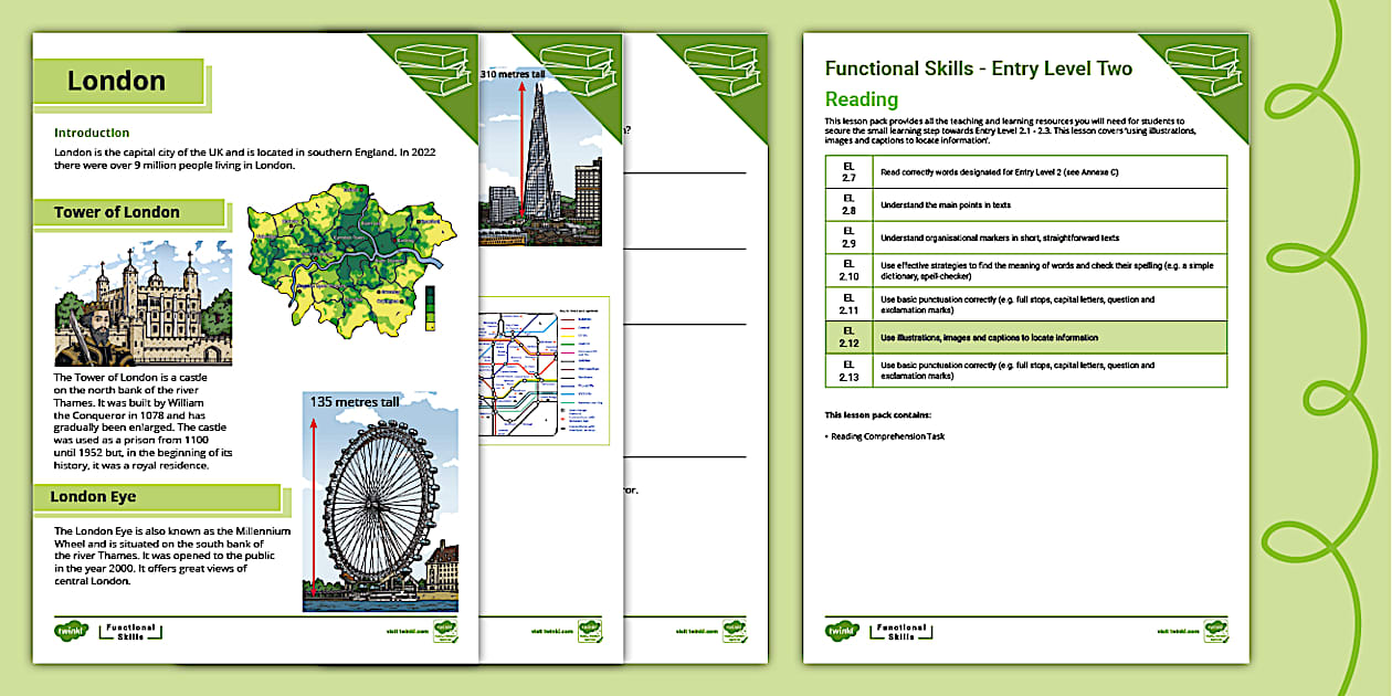 English Functional Skills Entry Level 2.12: Use Illustrations, Images and