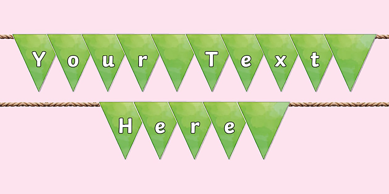 Editable Green Bunting (teacher made) - Twinkl