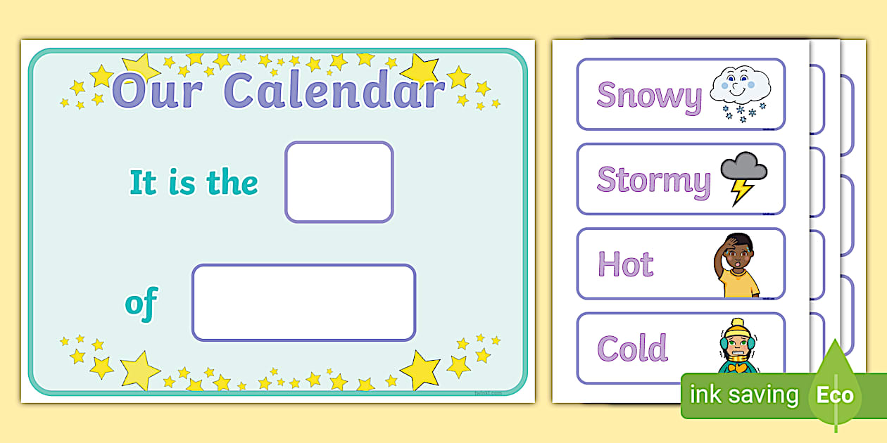 Editable Daily Calendar Story (teacher made) - Twinkl