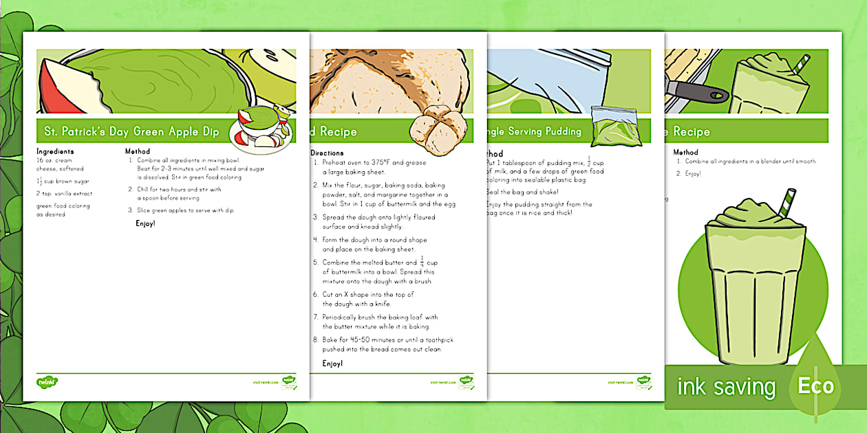 St. Patrick's Day Classroom Recipes Pack | Recipes | Twinkl