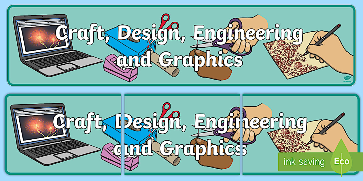 Cursive 'Craft, Design, Engineering and Graphics' Display Banner CfE