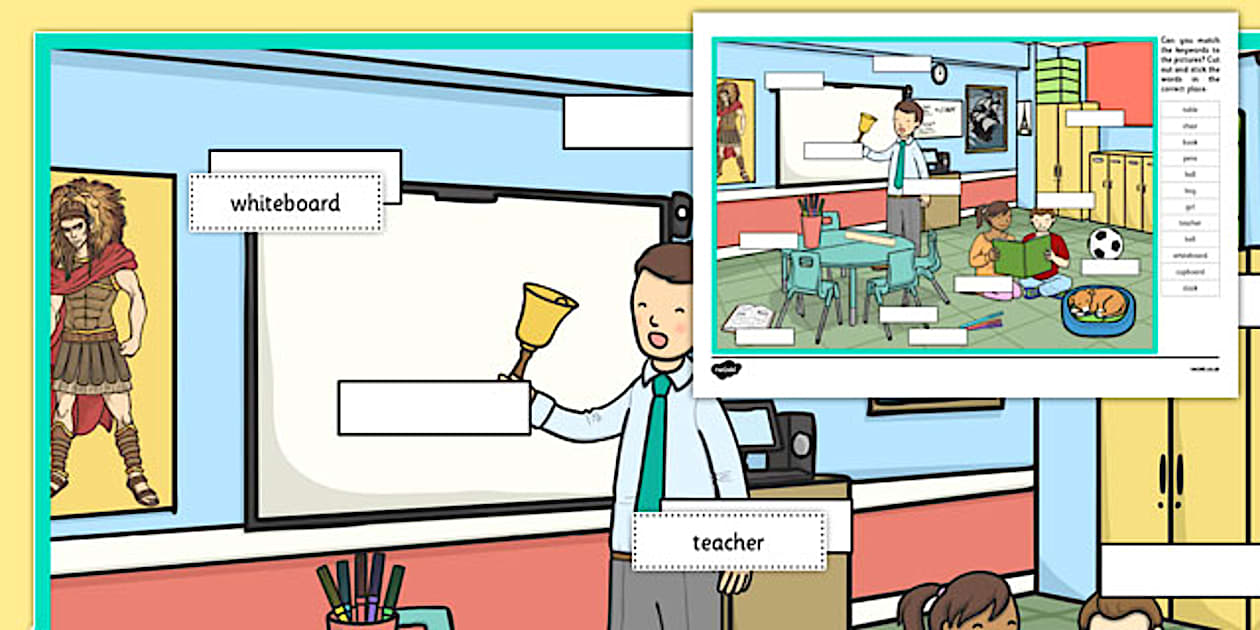 At School Keyword Matching Activity (teacher made) - Twinkl