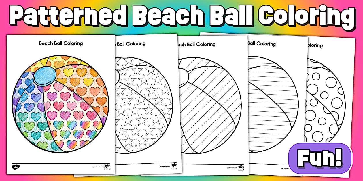 Patterned Beach Balls Coloring