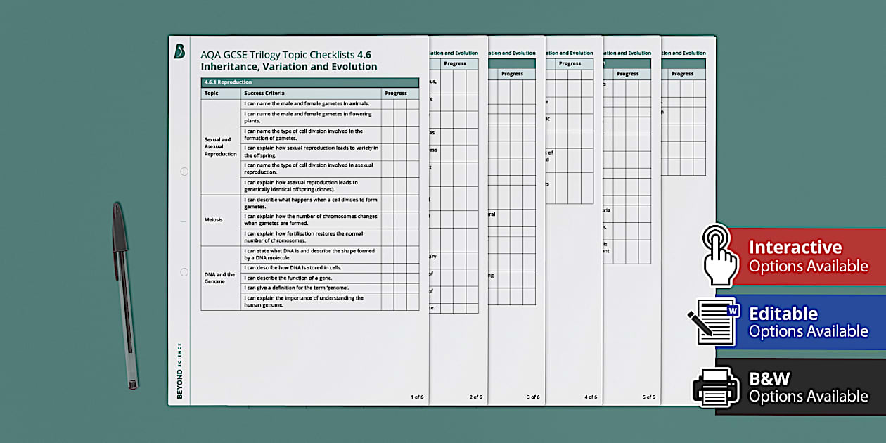 Inheritance Topic Checklist | AQA Combined Science | Beyond