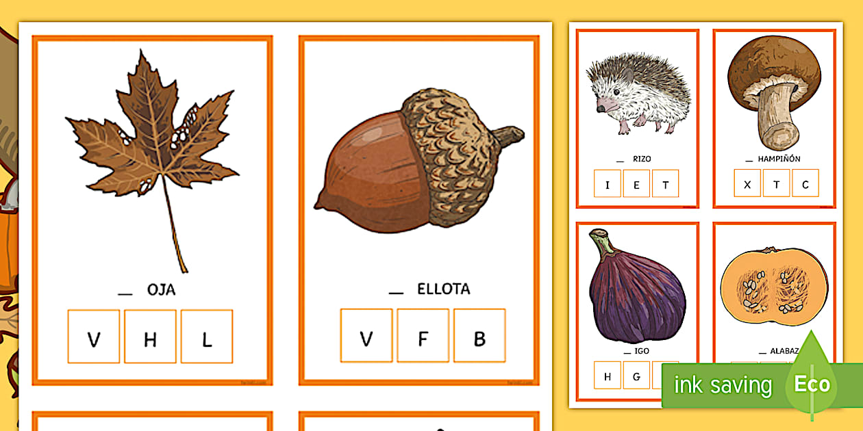 Autumn Peg Activity Game Spanish (teacher made) - Twinkl