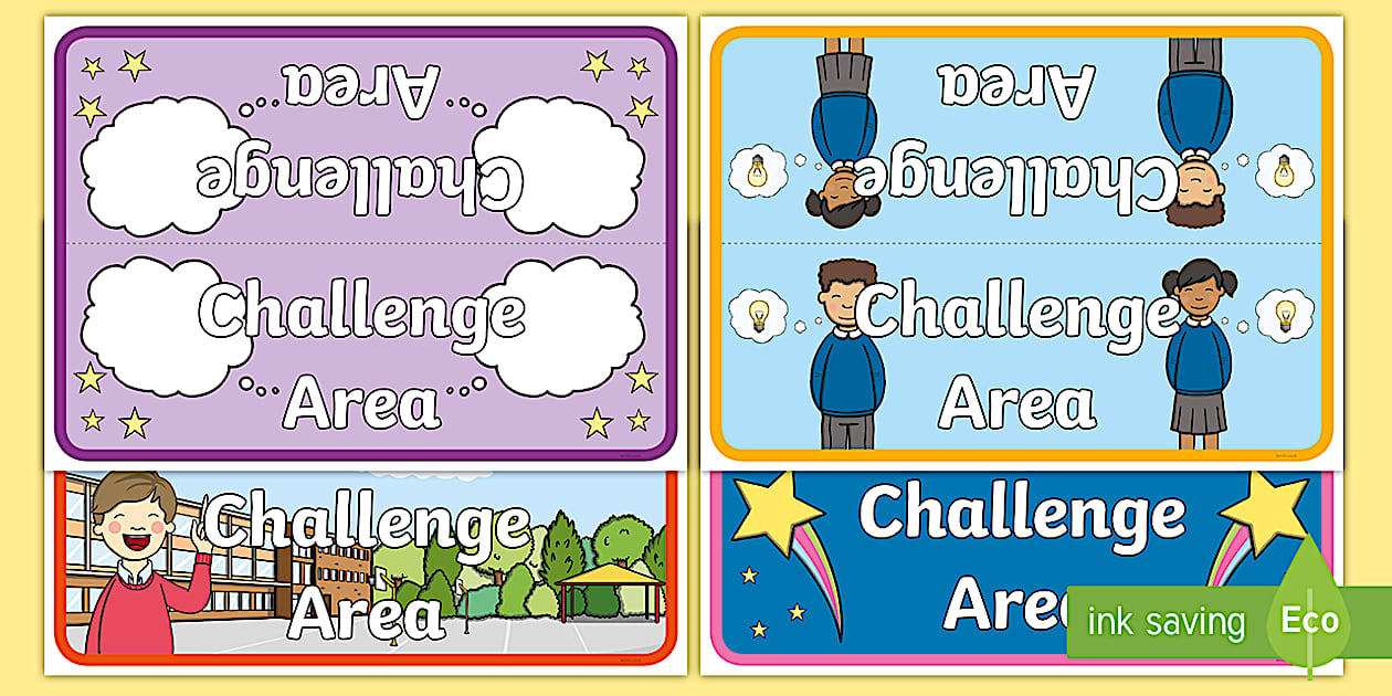 Challenge Area Table Top Cards - Twinkl