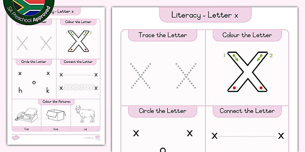 Preschool: Literacy: Letter x Worksheet (teacher made)