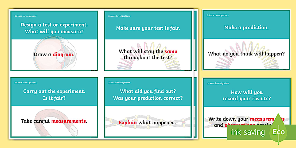Science Investigation Question Prompt Cards (teacher made)
