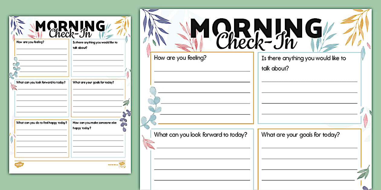 Colourful Botanical Themed Morning Check-In Activity