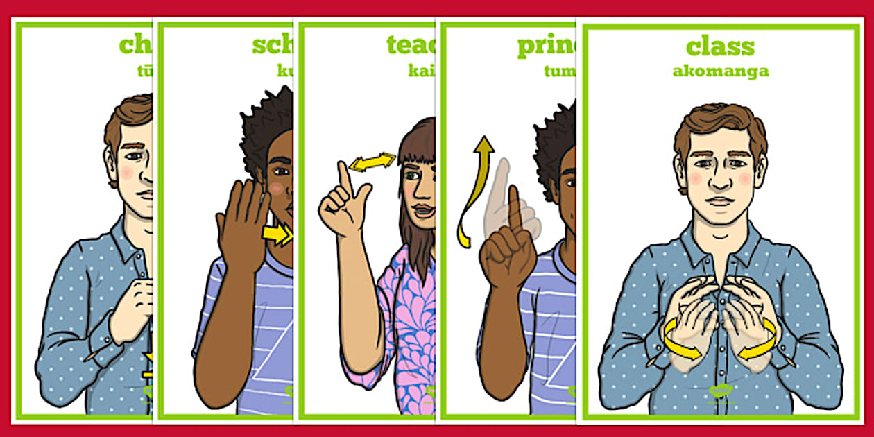 New Zealand Sign Language School Display Posters - Twinkl