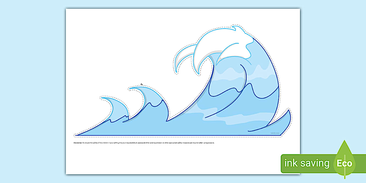 Wave Display Cut-Out, Waves Display, Waves Outline - Twinkl