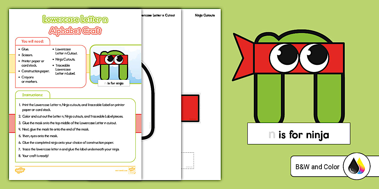 Lowercase Letter n Alphabet Craft (teacher made) - Twinkl