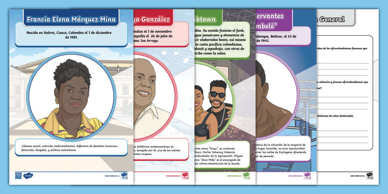 Guía de trabajo afrocolombianos destacados - Twinkl Colombia