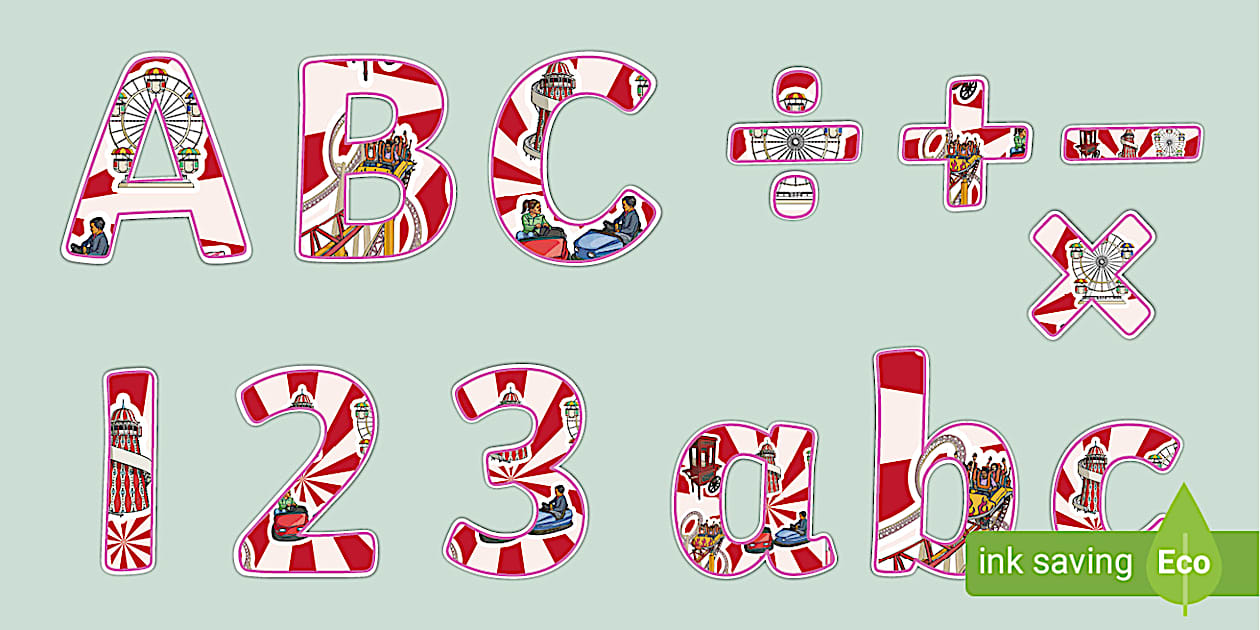 Carnival-Themed Display Lettering, Funfair Lettering