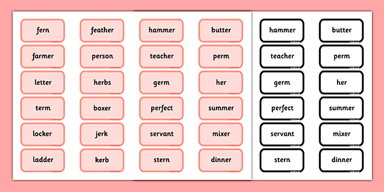Editable Alternative Pronunciation of ER Sorting Game