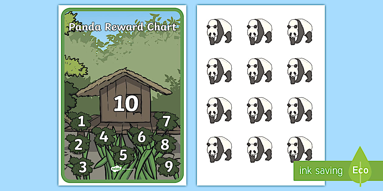 👉 Panda Themed Reward Chart