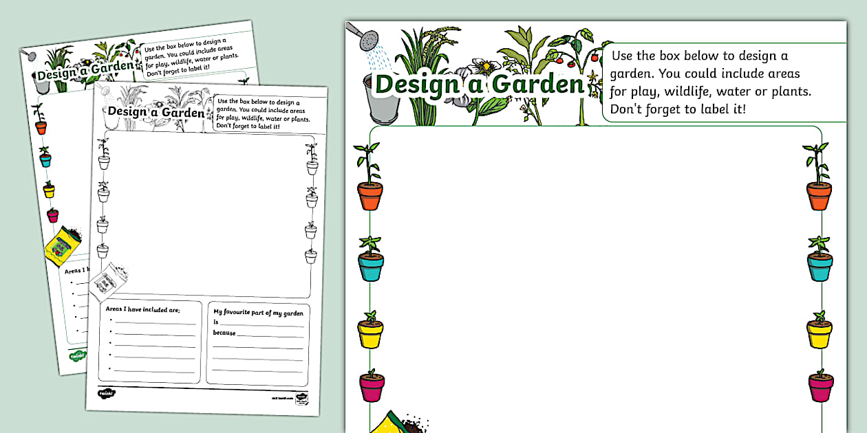 Design a Garden Worksheet (teacher made) - Twinkl