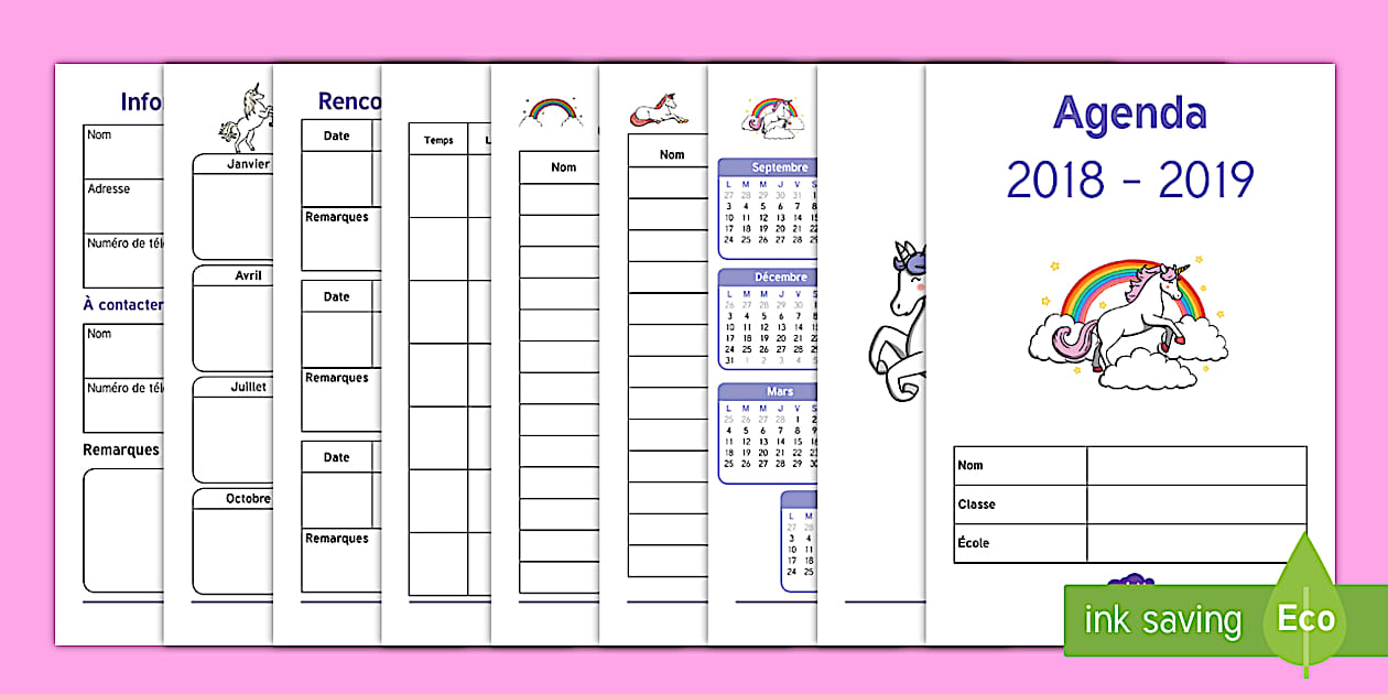 Agenda 2018 2019 Livret - Twinkl