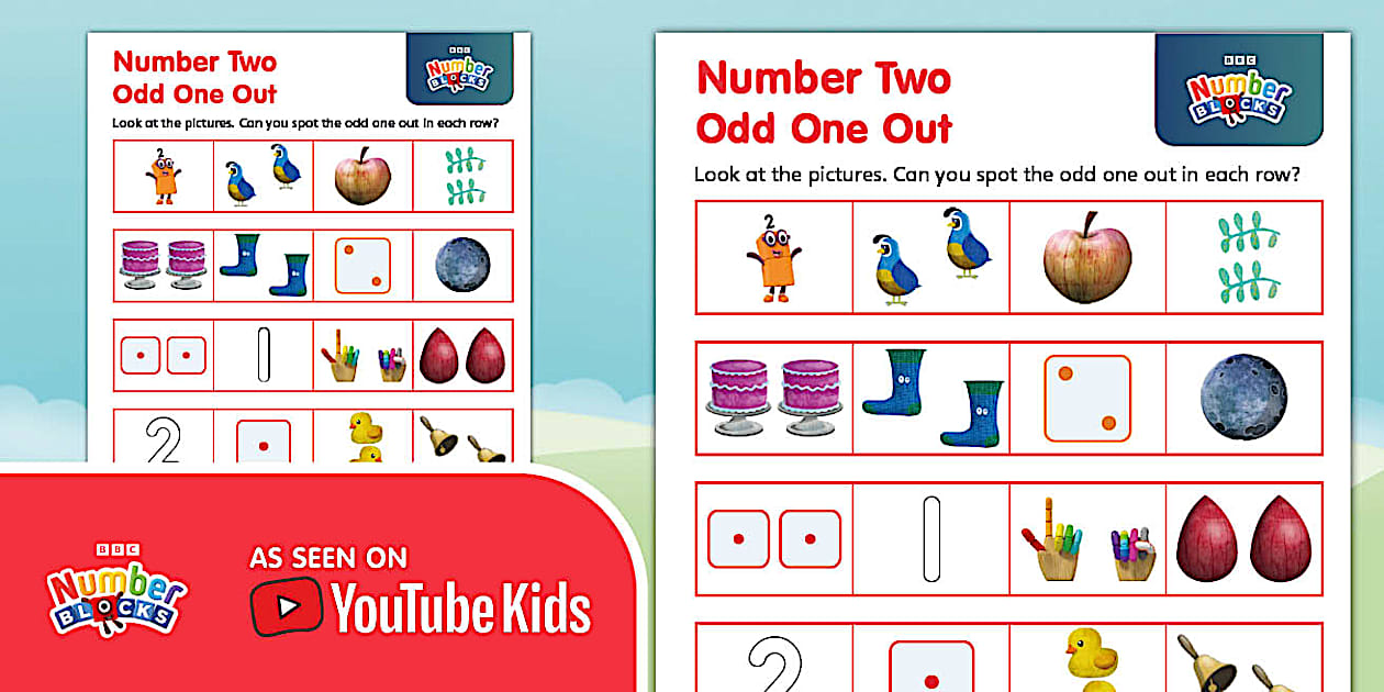Numberblocks: Number Two Odd One Out Worksheet - Twinkl