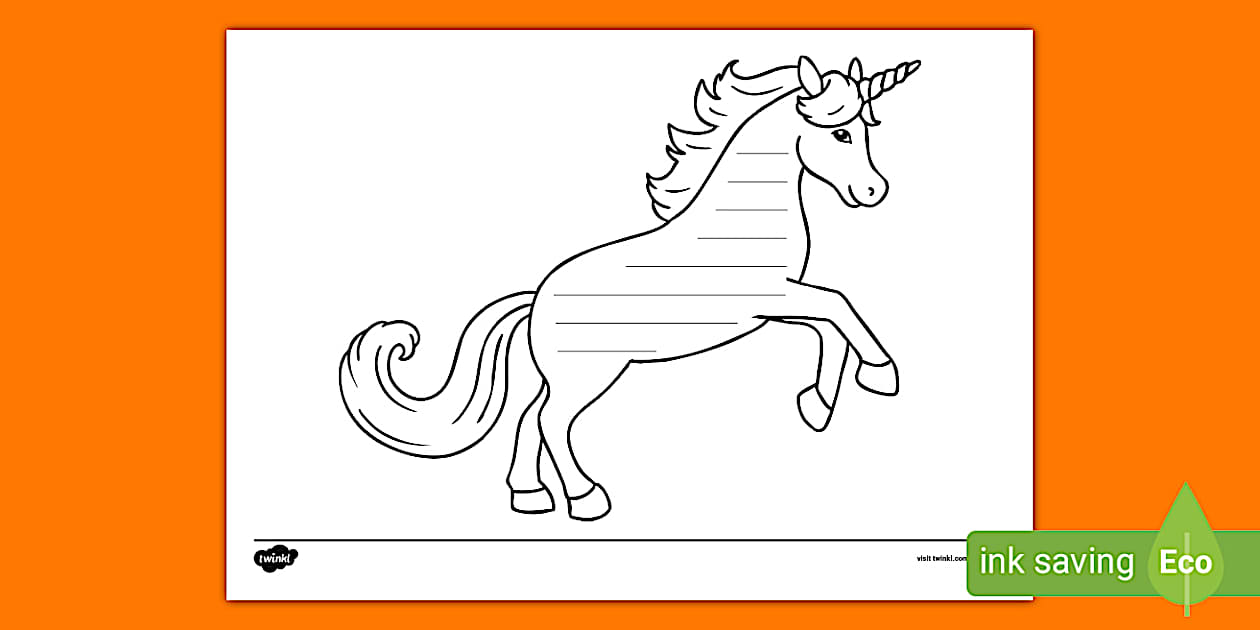 Unicorn Writing Template (Teacher-Made) - Twinkl