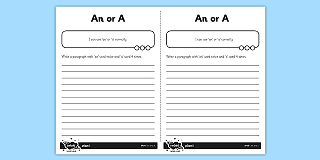 An or A Application Worksheet / Worksheet (teacher made)