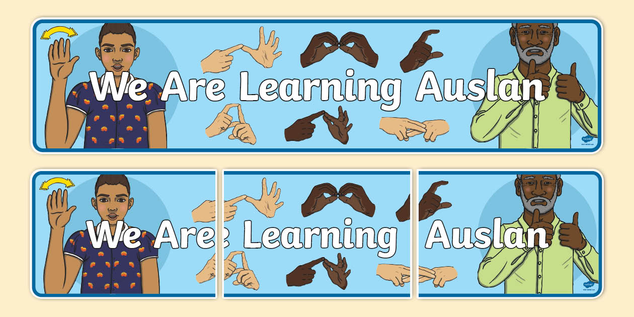 We Are Learning Auslan Banner - Twinkl