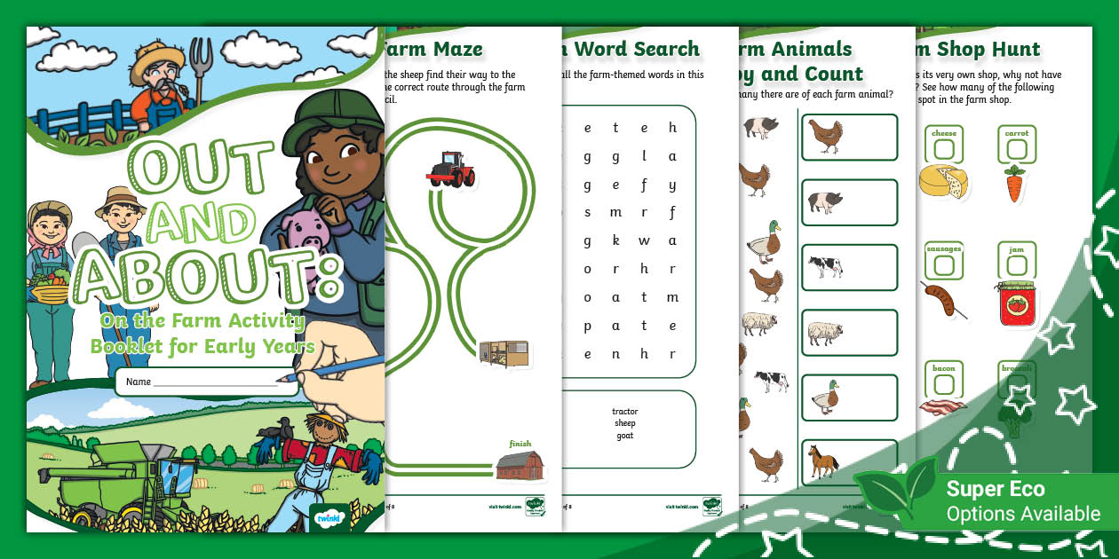 FREE! - Out and About: On the Farm Activity Booklet for Early Years