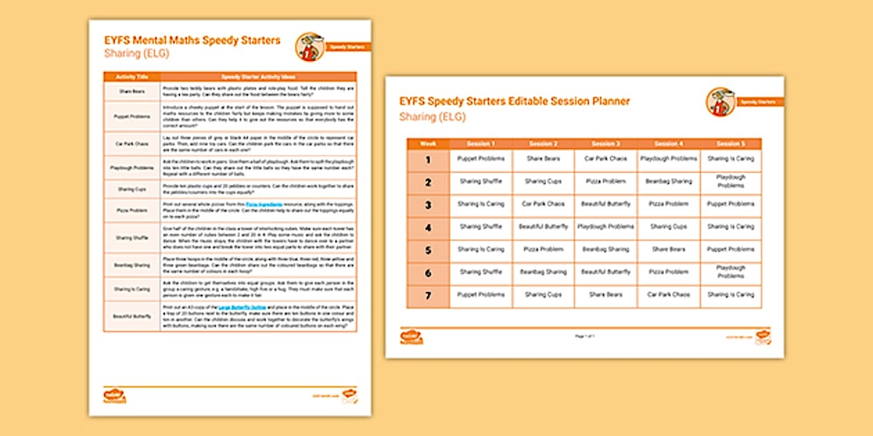 EYFS Maths Speedy Starters: Sharing (ELG) - Twinkl
