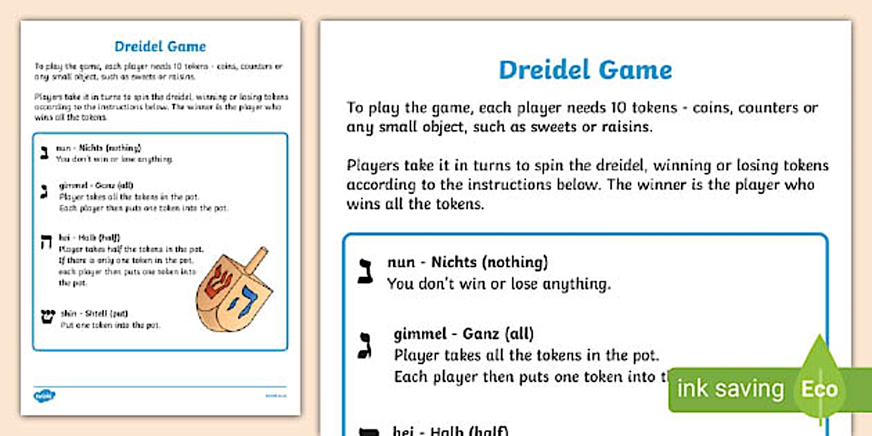 Dreidel Game - Hanukkah Resource (Teacher-Made) - Twinkl