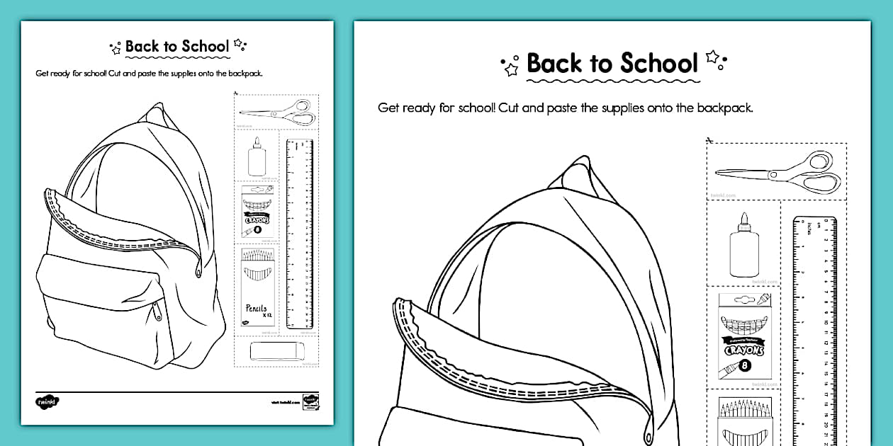 Cut and Paste Back to School | Back to School | Twinkl USA