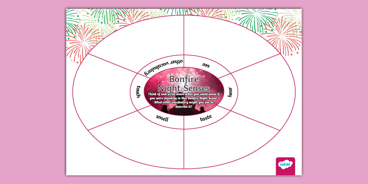 Bonfire Night Senses Around the Table Activity - Twinkl