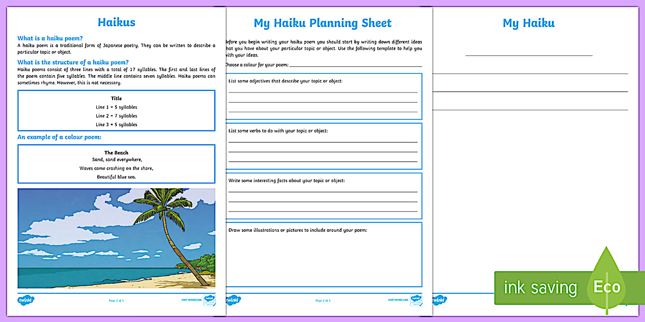 Haiku Poem Writing Template-Australia (Teacher-Made)