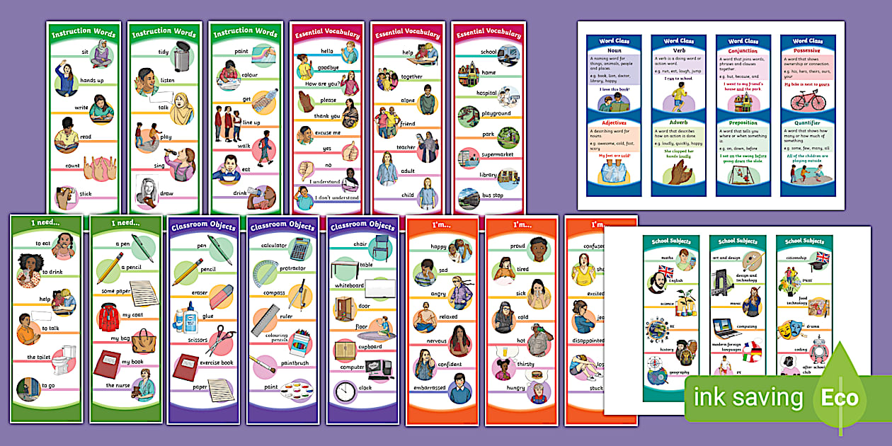 EAL Vocabulary Bookmark Pack for Learners New to English