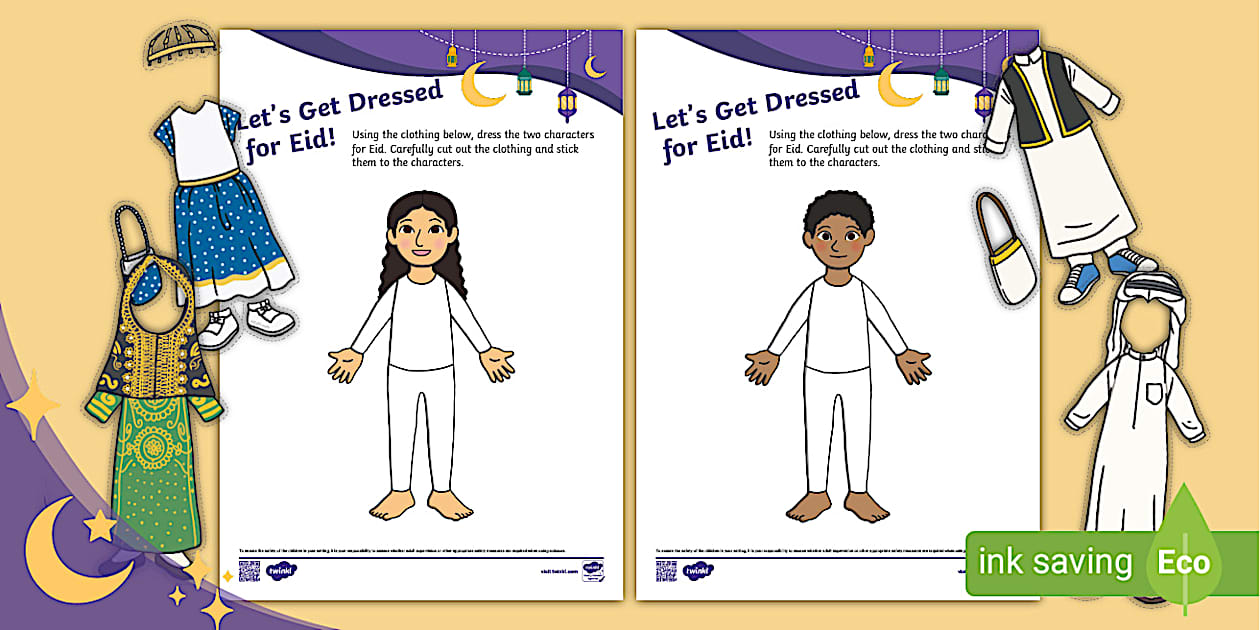 Getting Dressed for Eid - Clothing Cut and Stick Activity