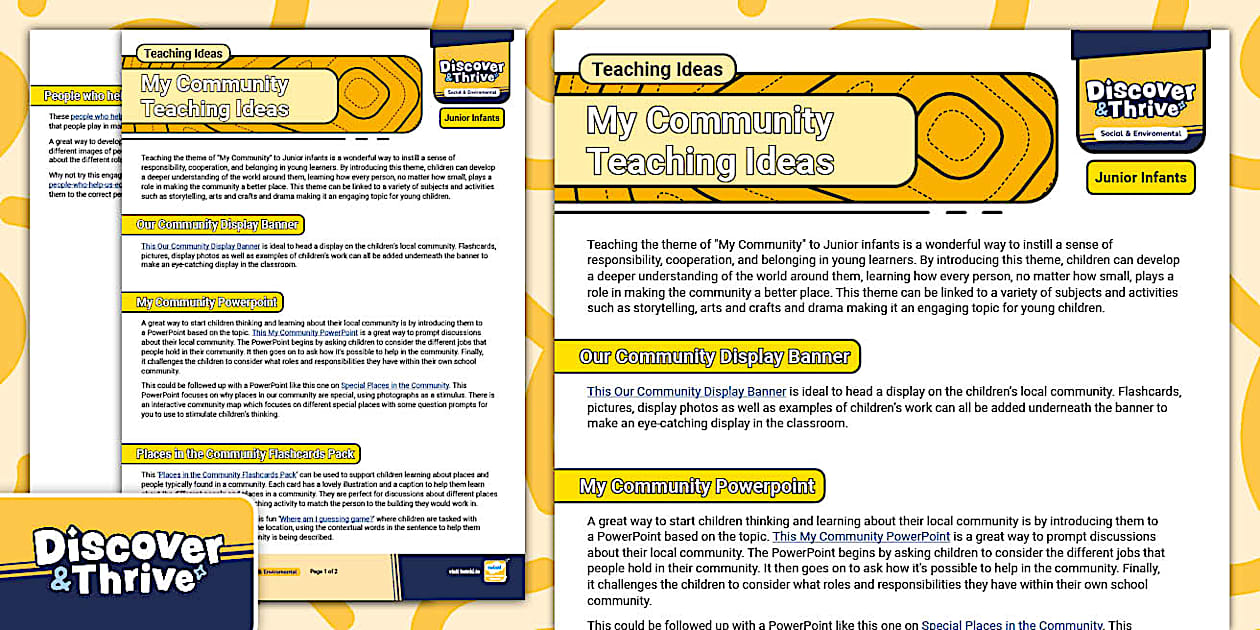 My Community Teaching Ideas Junior Infants (teacher made)