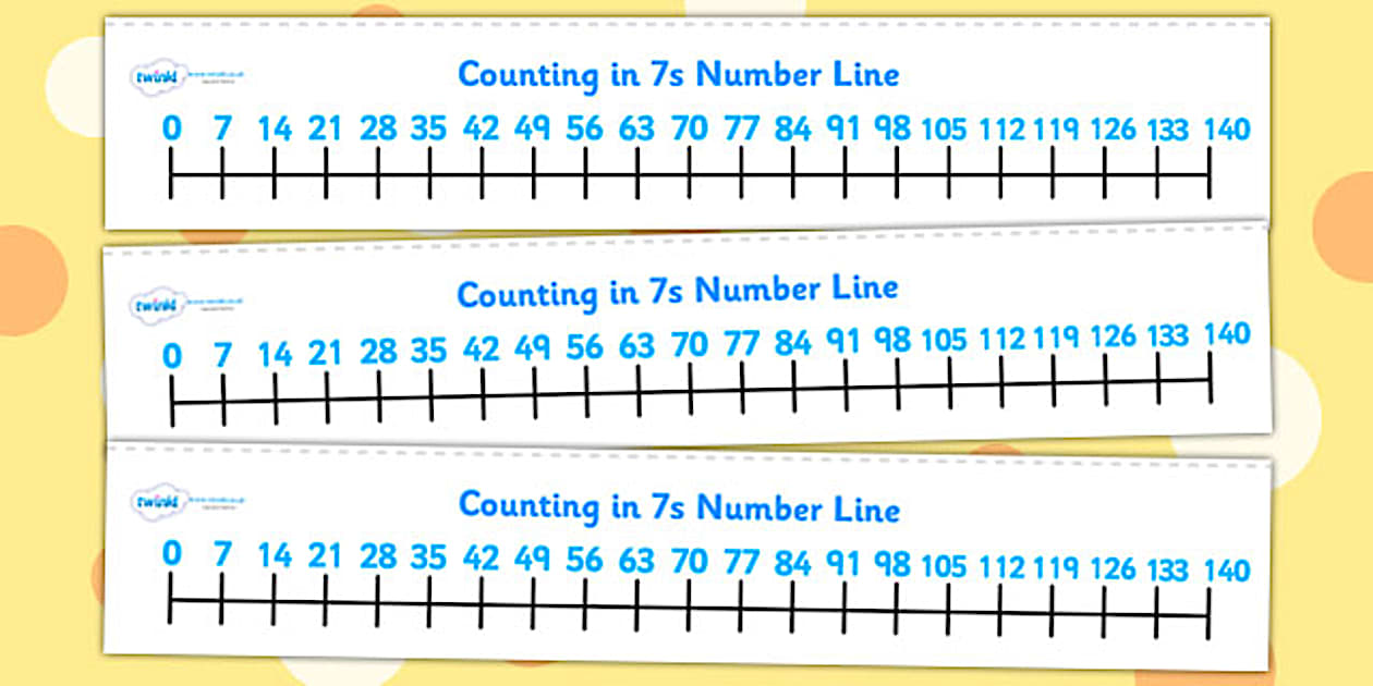 Counting In 7s Number Line (teacher made) - Twinkl