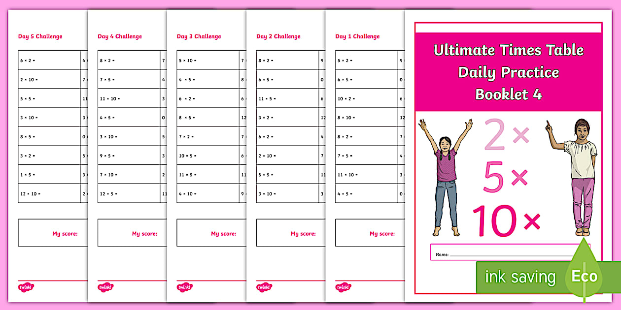 Ultimate Times Table Daily Practice Booklet 4 (teacher made)