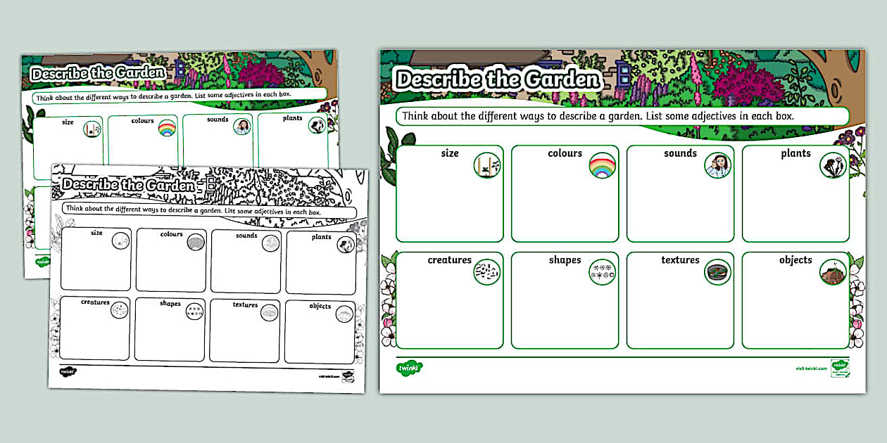 Garden Adjectives Worksheet