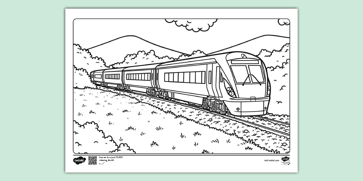 Train Colouring Page - Parents - Colouring Pages - Twinkl