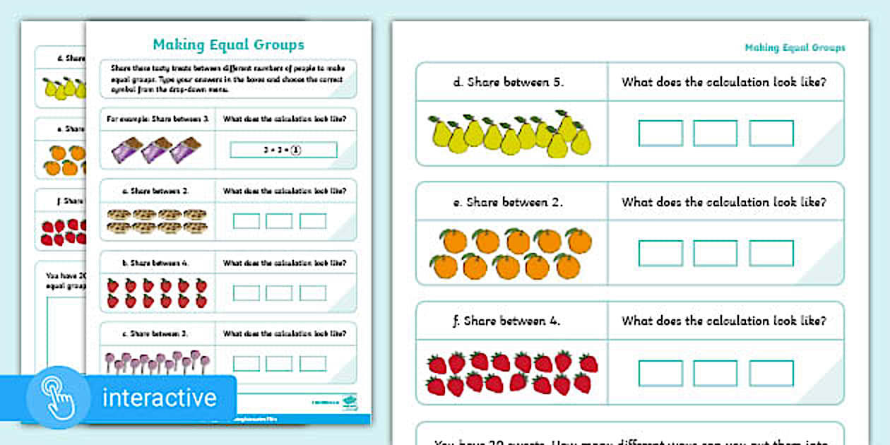 👉 Interactive PDF Y2 WRM Making equal groups - Twinkl